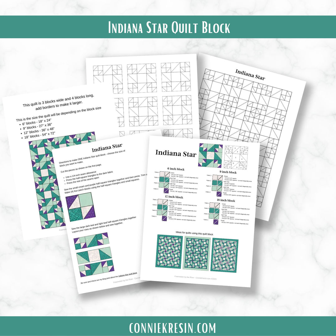 Indiana Star Quilt Block PDF – Connie Kresin Campbell